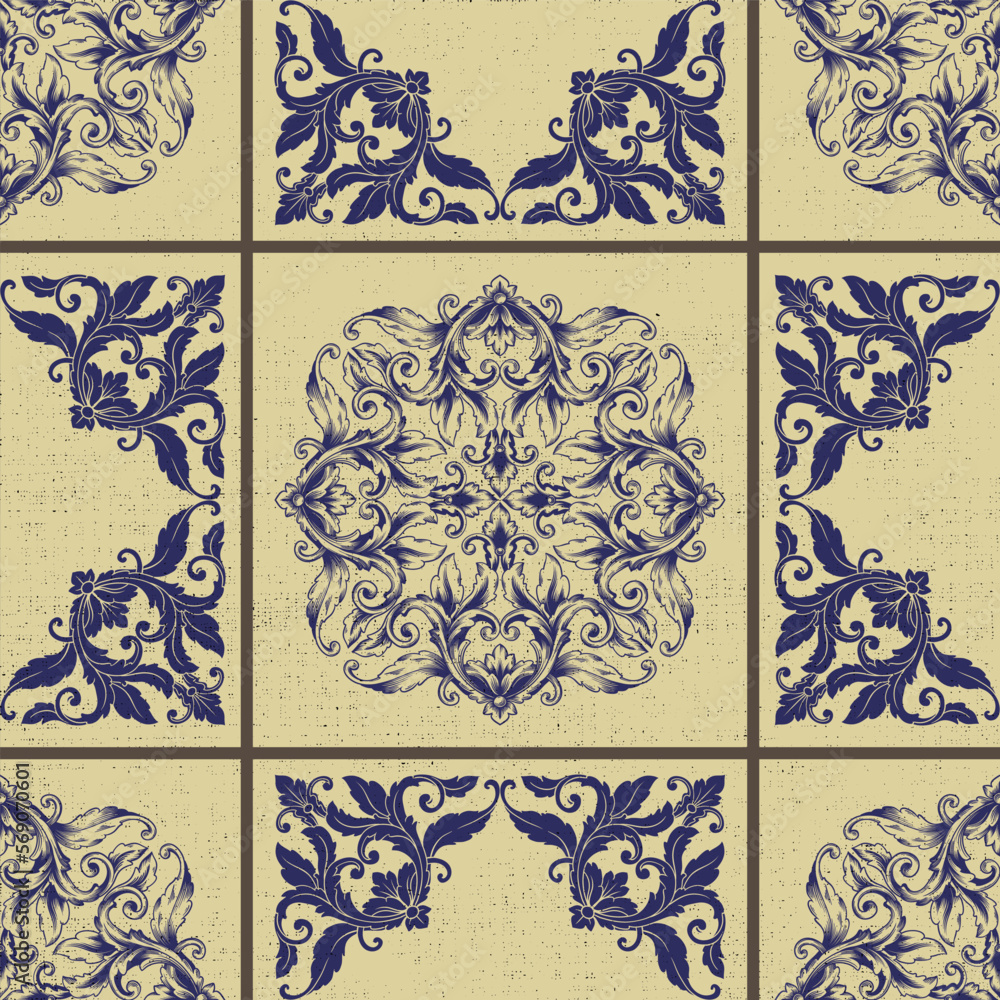 Mega Gorgeous seamless baroque pattern from colorful Moroccan tiles ...