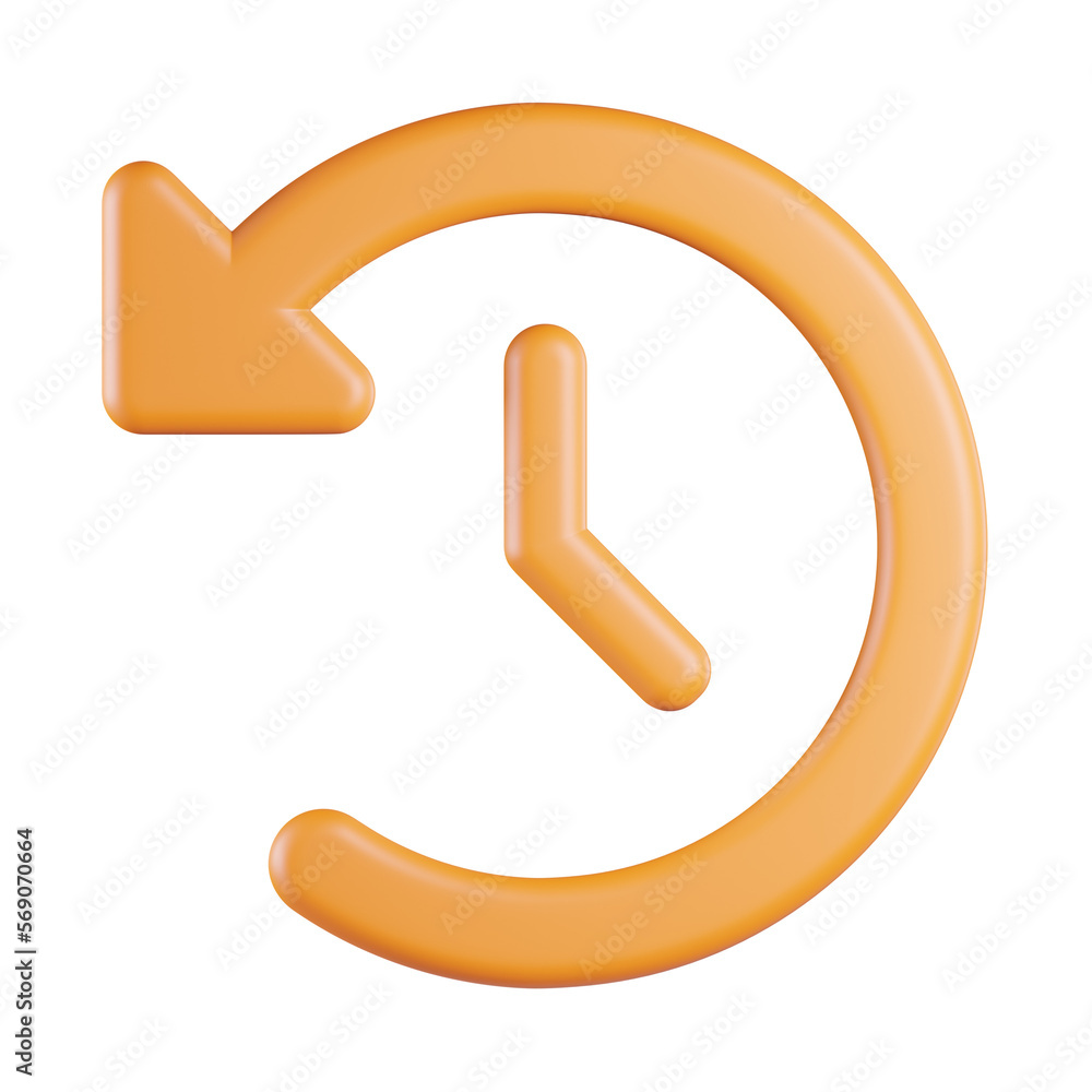 Time Reverse 3D Icon Stock Illustration | Adobe Stock