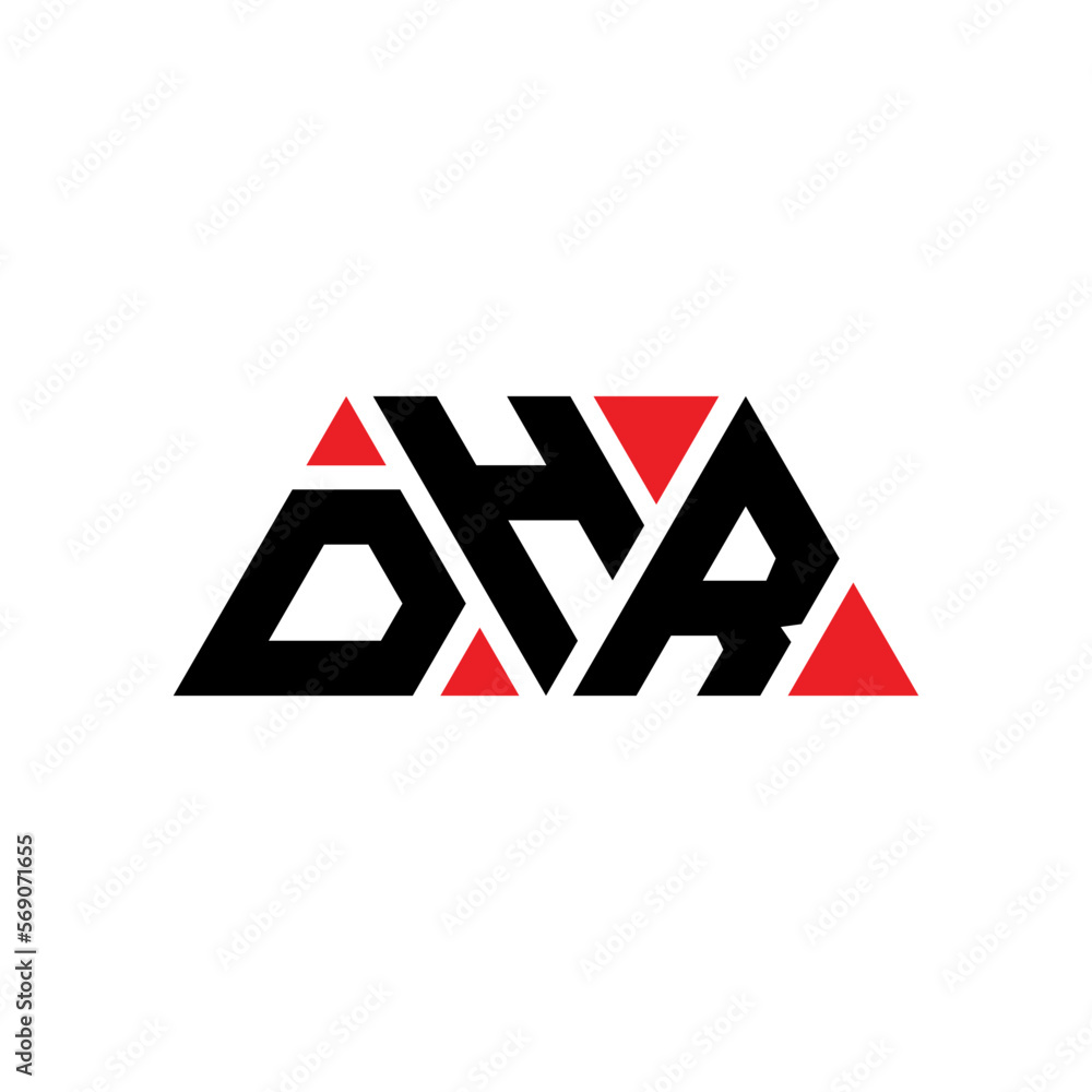 DHR triangle letter logo design with triangle shape. DHR triangle logo ...
