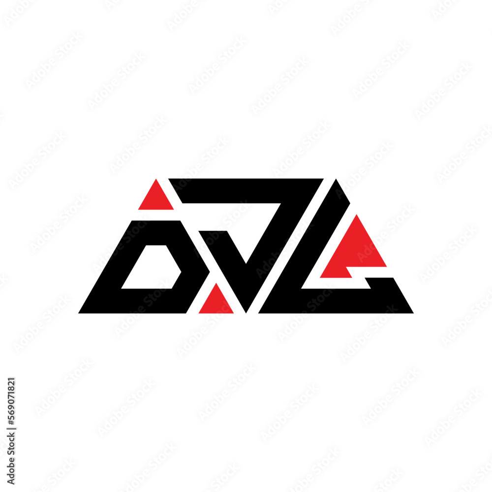DJM triangle letter logo design with triangle shape. DJM triangle logo ...