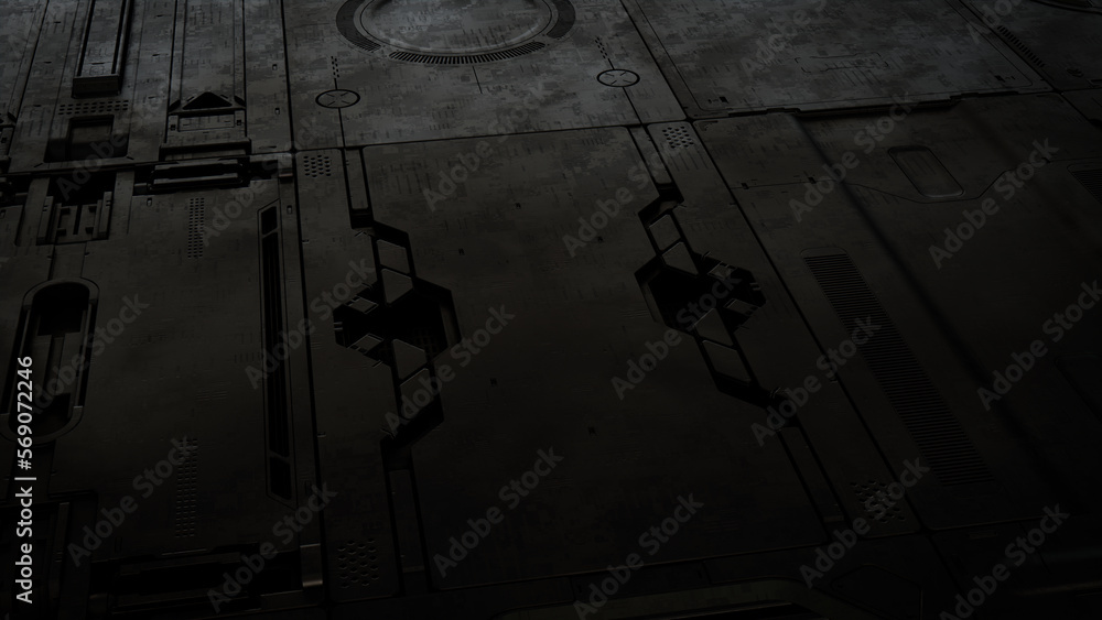 Black, Tech Wallpaper with Sci-Fi 3D Panels. Dark, Futuristic style. 3D ...