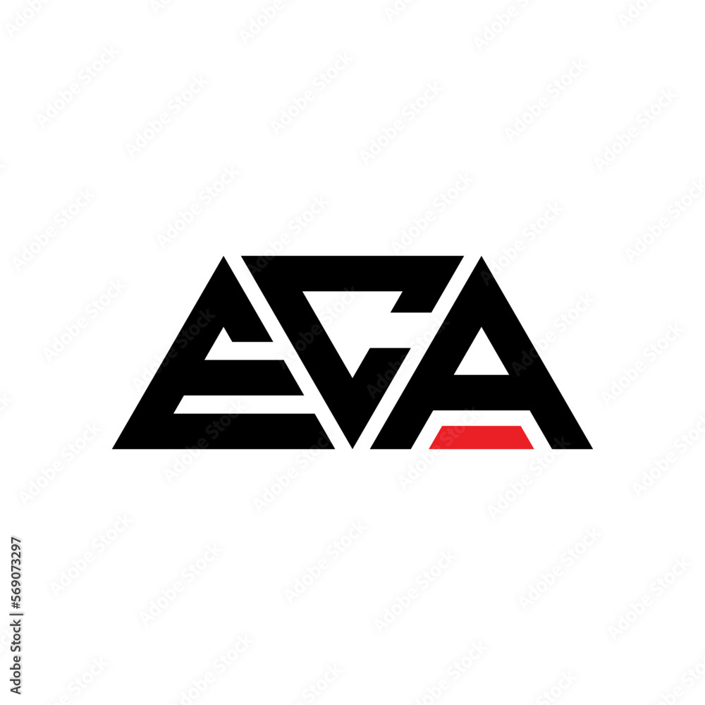 ECA triangle letter logo design with triangle shape. ECA triangle logo ...