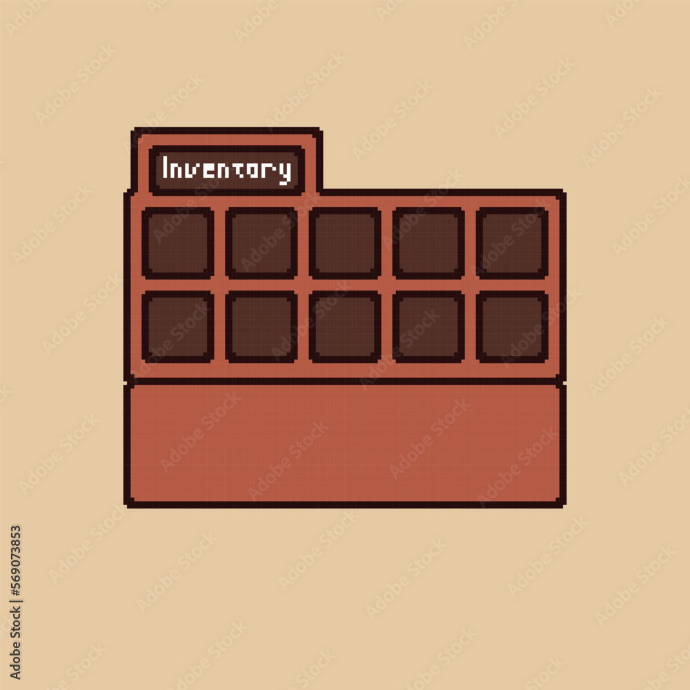 inventory Game frame in pixel art style Stock Vector | Adobe Stock