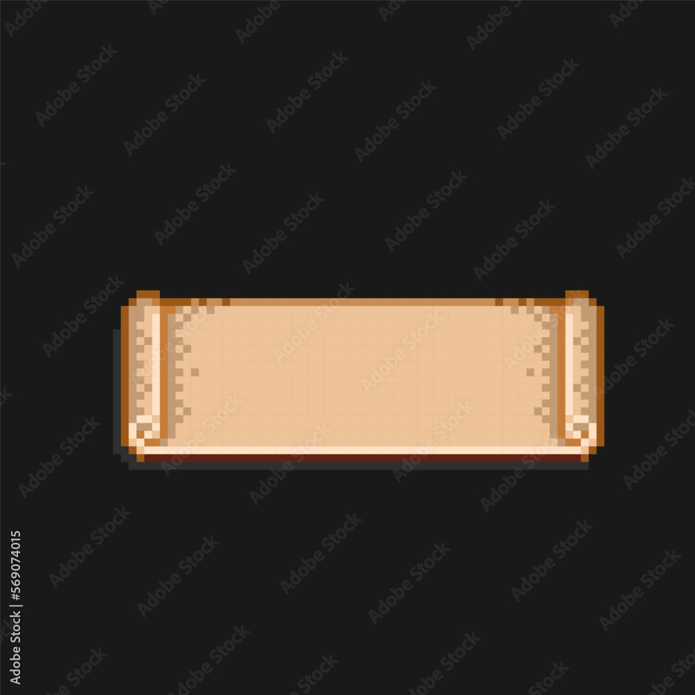 Text Space Scroll Paper In Pixel Art Style Stock Vector Adobe Stock