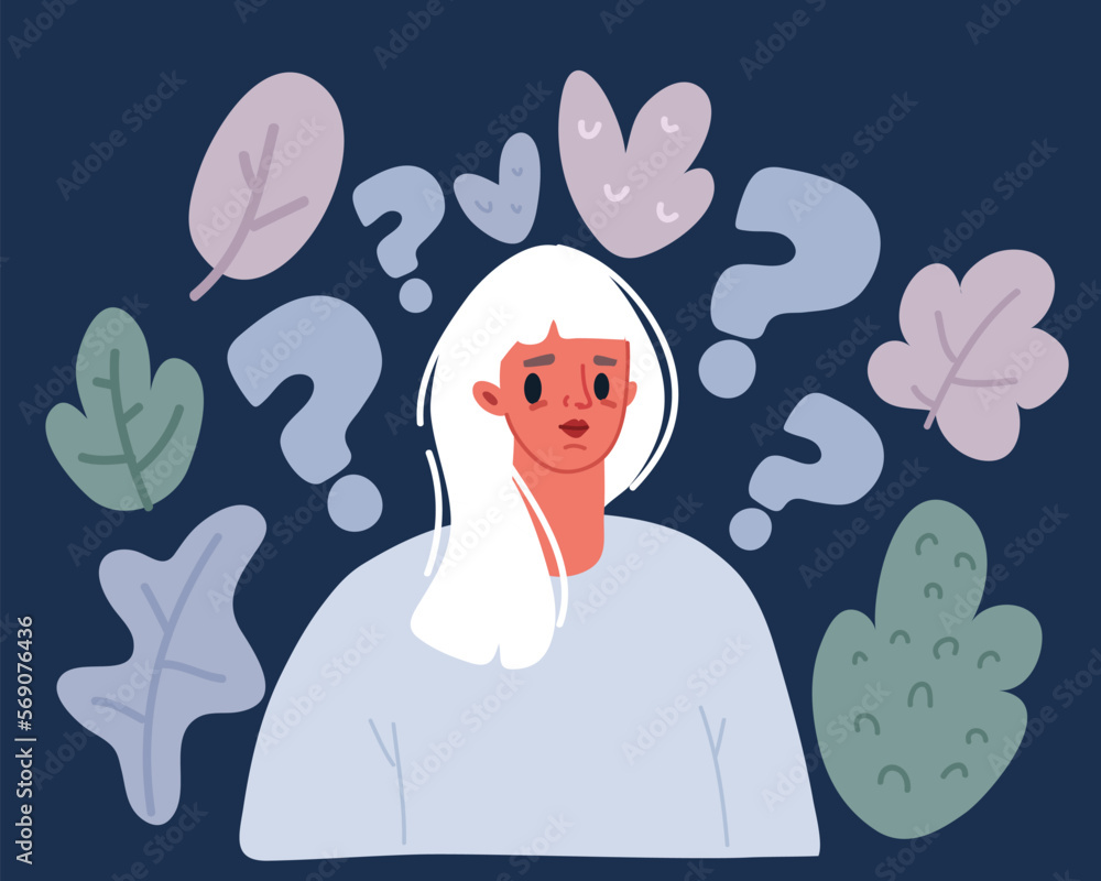 Cartoon vector illustration of Question mark. Business people asking ...