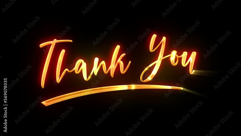 animated thank you in gold color. thanks card animation on transparent ...
