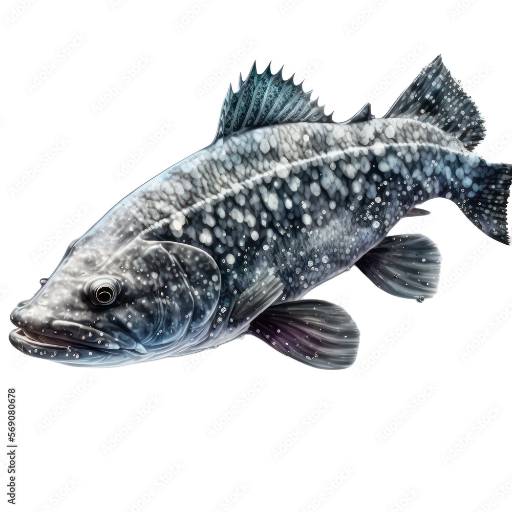 Coelacanth fish isolated on transparent background. Coelacanth. Sea ...