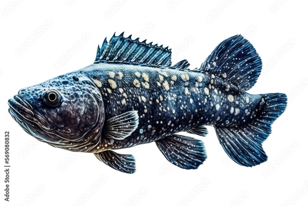 Coelacanth fish isolated on transparent background. Coelacanth. Sea ...