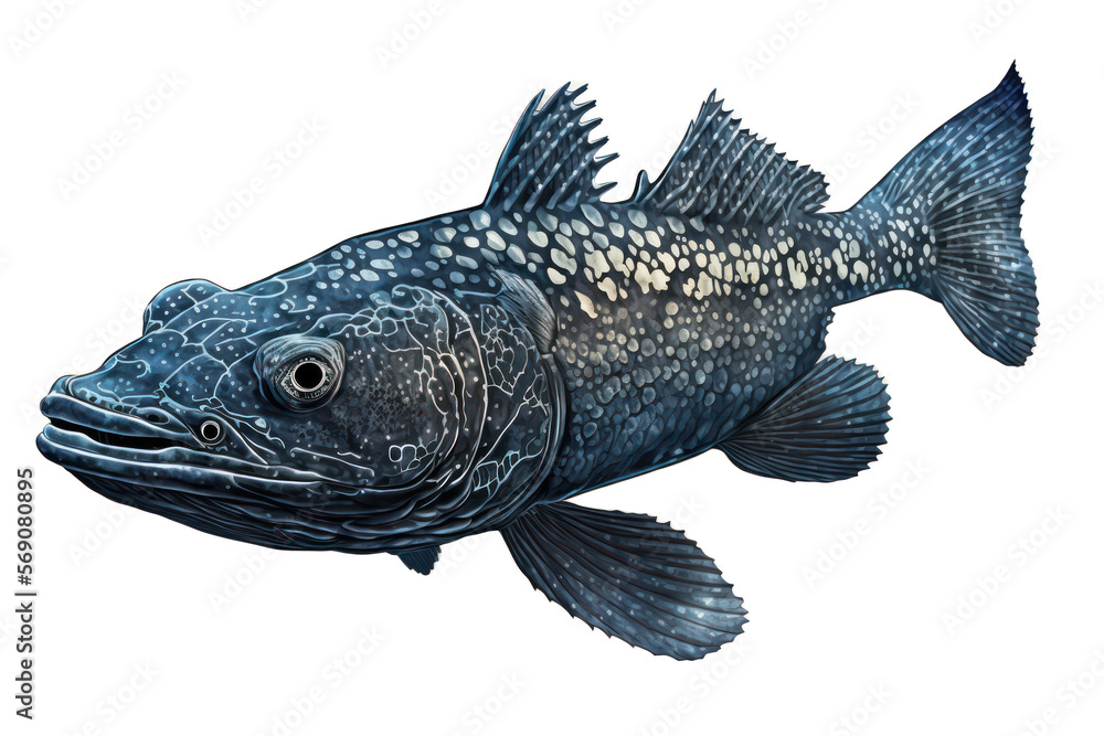 Coelacanth fish isolated on transparent background. Coelacanth. Sea ...