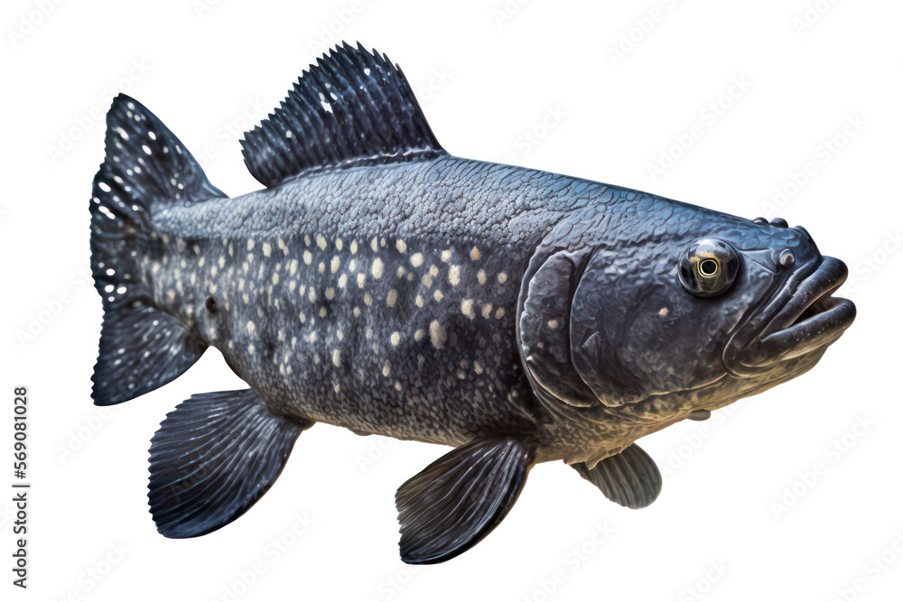 Coelacanth fish isolated on transparent background. Coelacanth. Sea ...