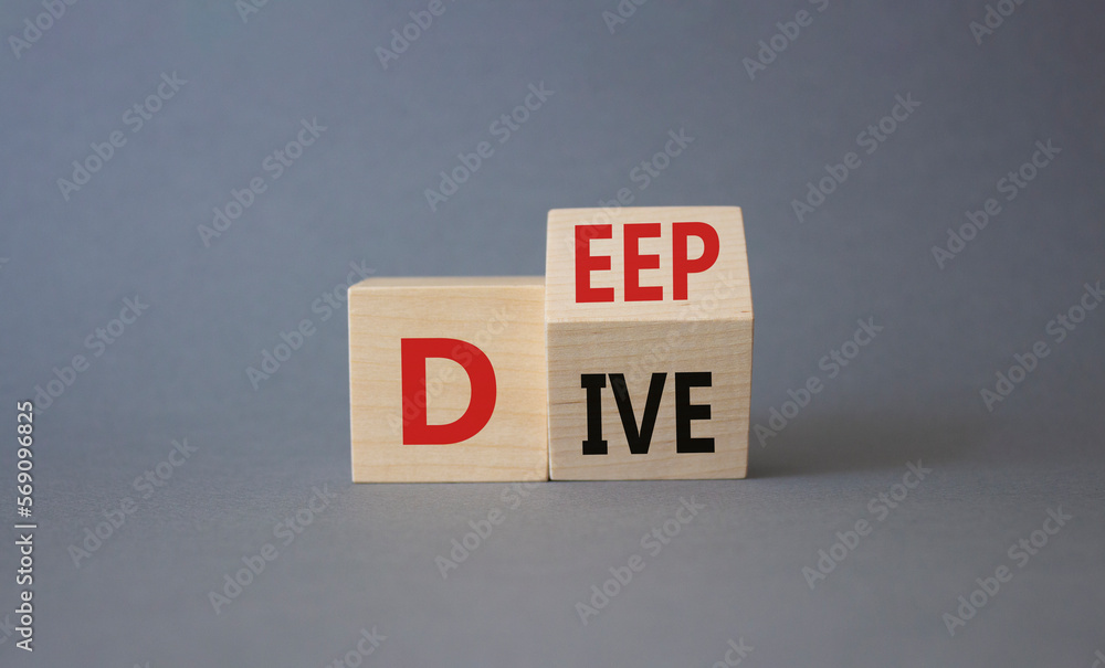 Deep Dive symbol. Concept words deep dive on wooden cubes. Beautiful ...