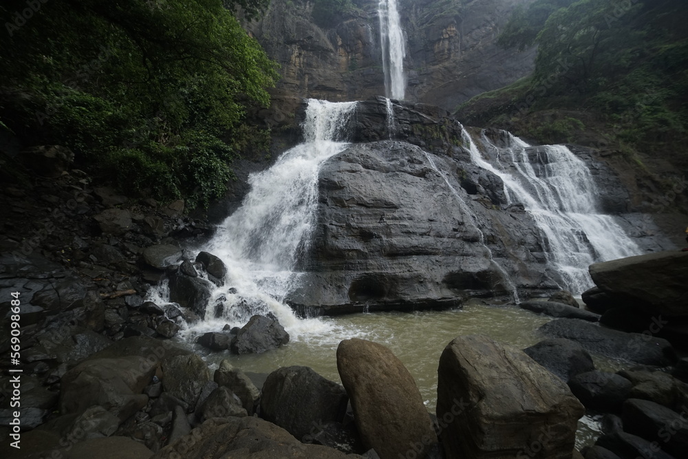 curug cikanteh (cikanteh waterfall) One Of beautiful waterfalls at Ciletuh Geopark, Sukabumi ...