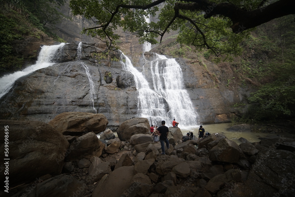 curug cikanteh (cikanteh waterfall) One Of beautiful waterfalls at Ciletuh Geopark, Sukabumi ...