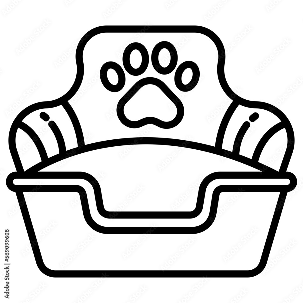 outline Dog bed icon Stock Vector | Adobe Stock