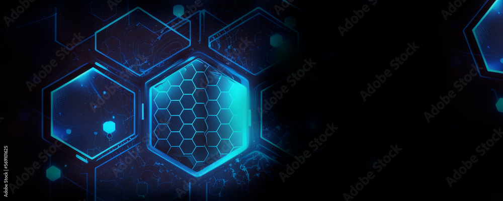 modern blue technology background. Digital technology, deep learning ...