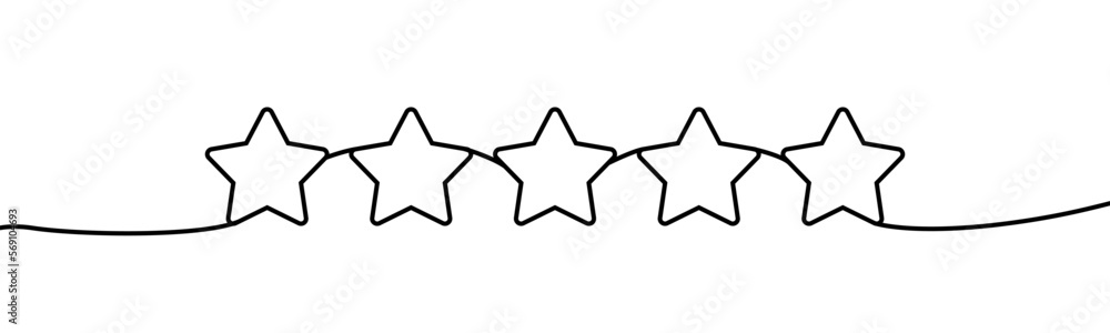 Star icon line continuous drawing vector. Continuous one line drawing ...