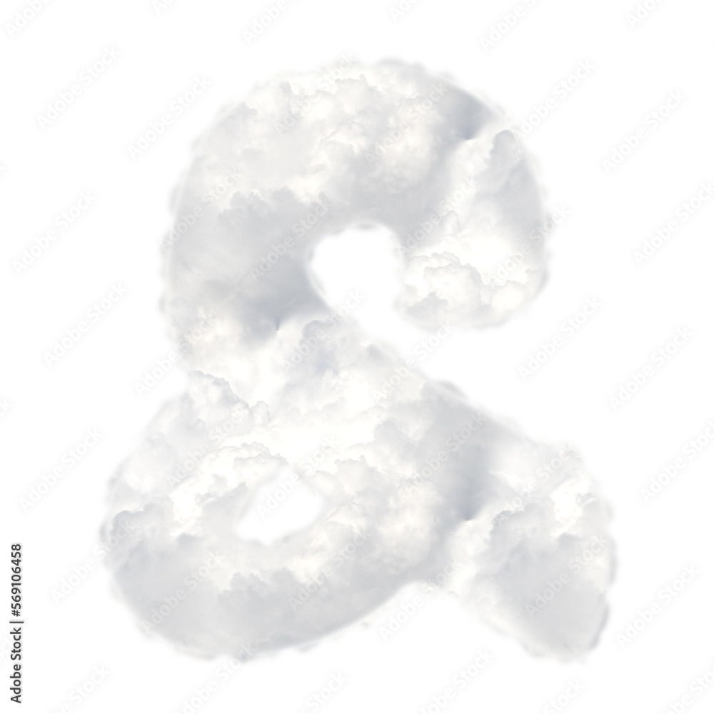 Cloudy white numbers from 0 to 9, punctuation marks and symbols . This ...