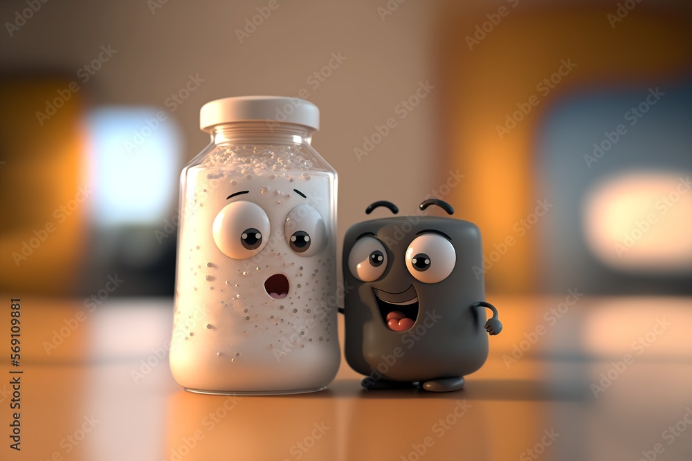 Cute salt and pepper cartoon character - Cartoon food character Stock ...