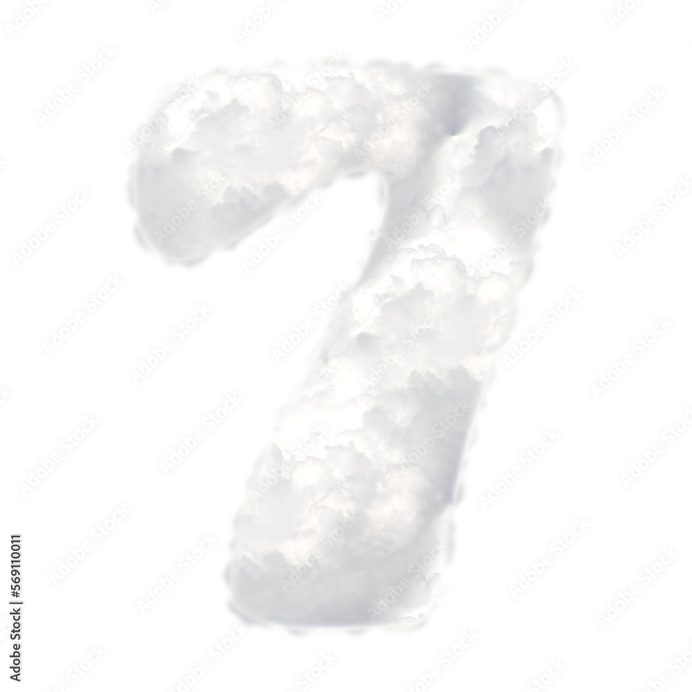 Cloudy white numbers from 0 to 9, punctuation marks and symbols . This ...