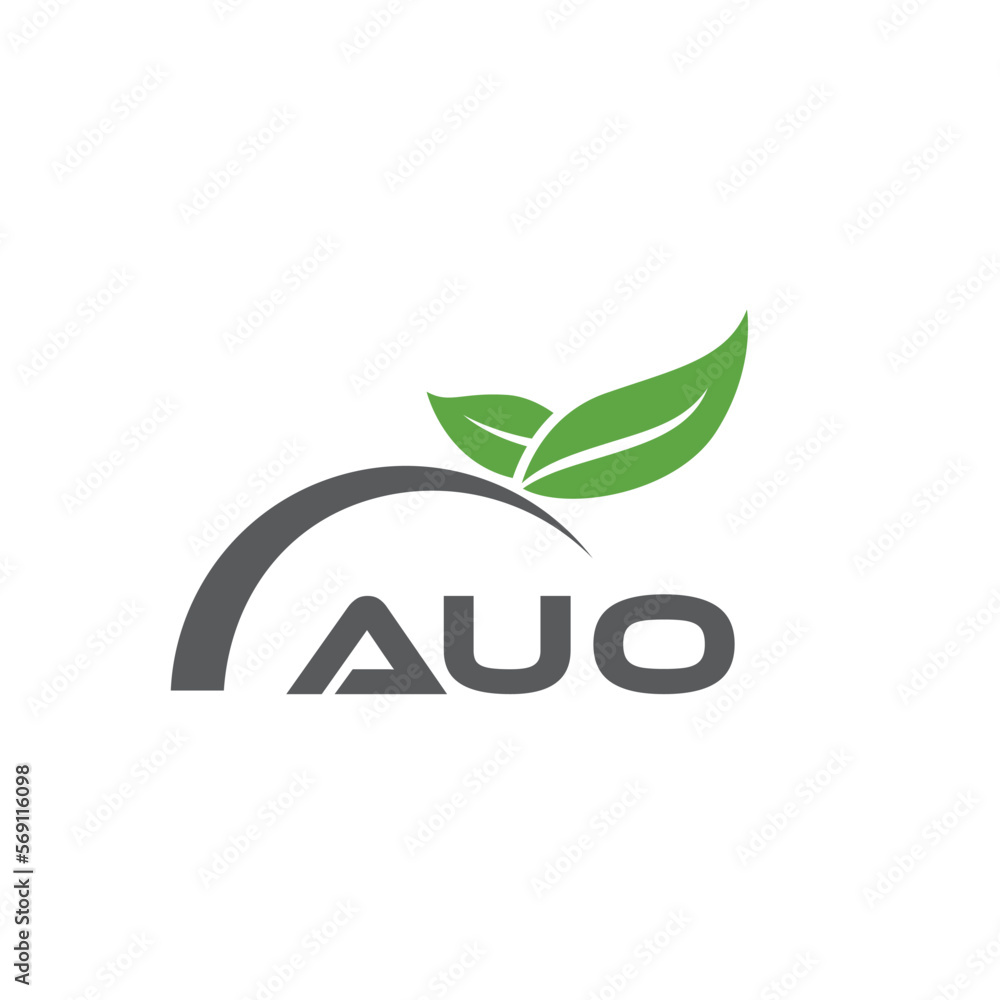 AUO letter nature logo design on white background. AUO creative ...