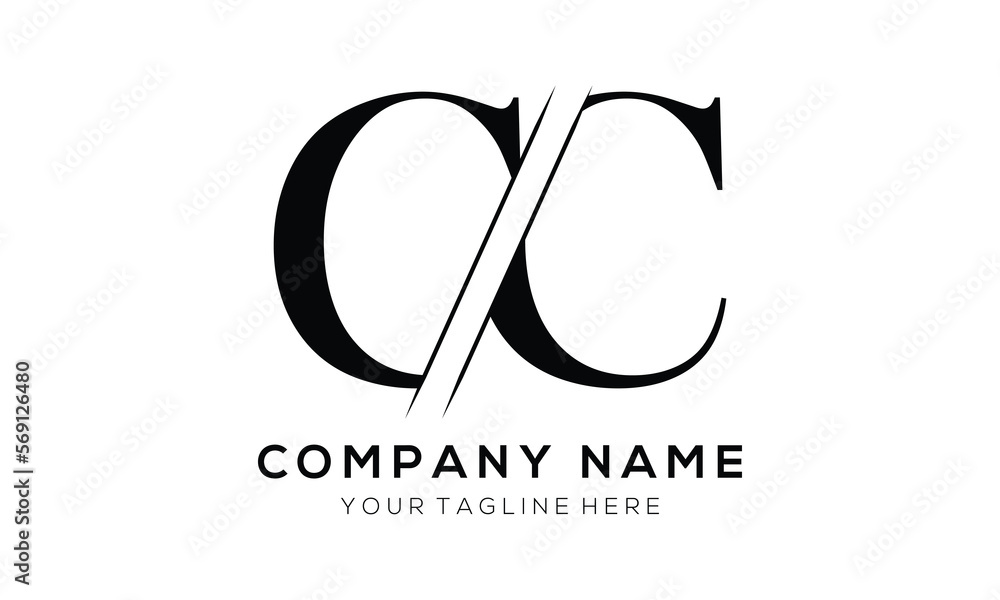 CC letter logo design template elements. CC letter vector logo. Stock ...