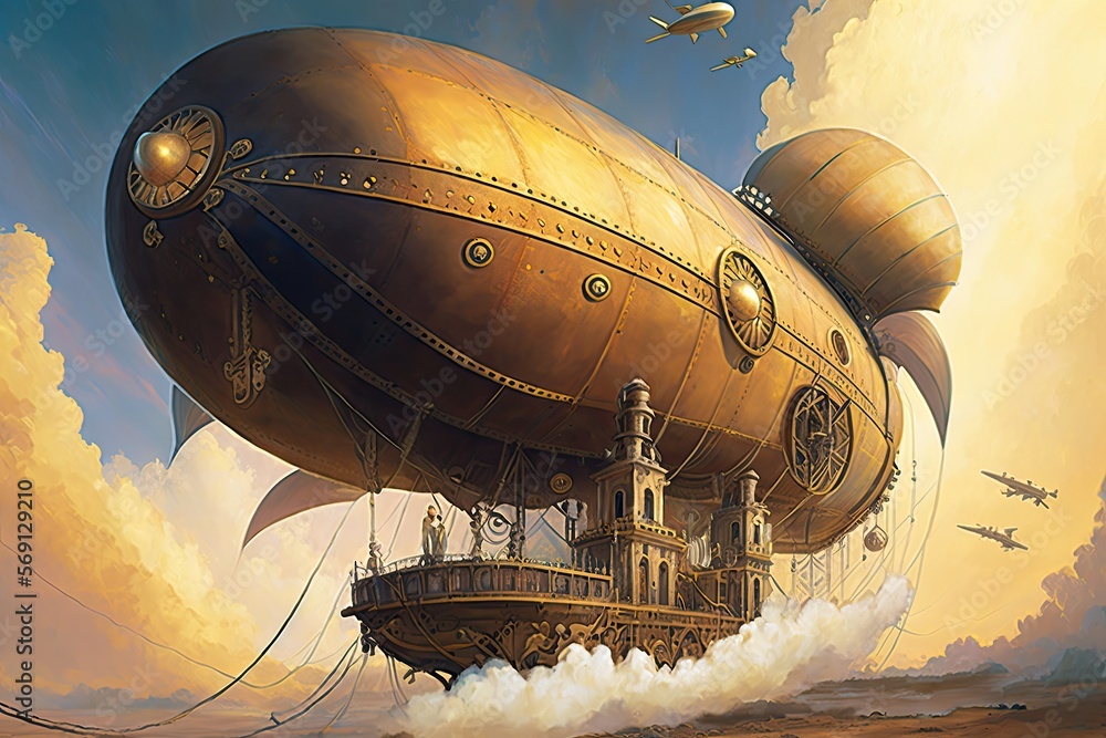 Steampunk Blimp Wallpaper