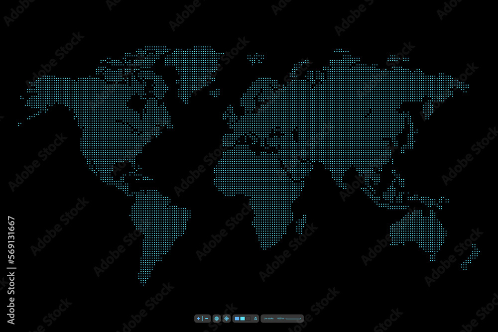 World map night lights. Continent africa, antarctic, asia, europe ...