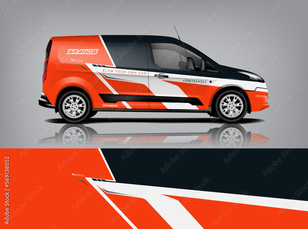 Grafika wektorowa Stock: Car decal design vector. Graphic abstract ...