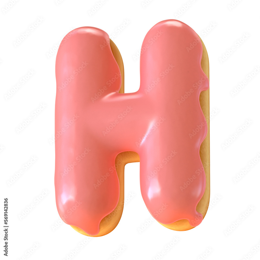 Glazed donut font 3d rendering letter H Stock Illustration | Adobe Stock