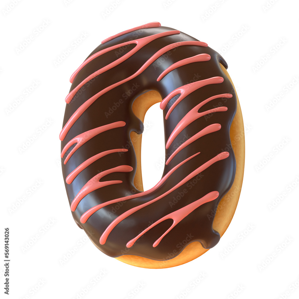 Glazed donut font 3d rendering letter O Stock Illustration | Adobe Stock