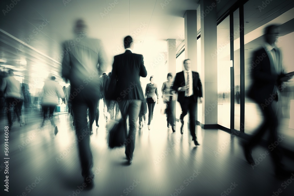 People Rushing To Work