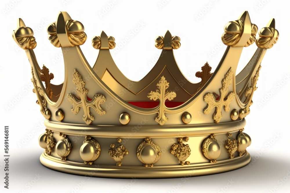 Isolated on a white background, a gold crown. Generative AI Stock ...