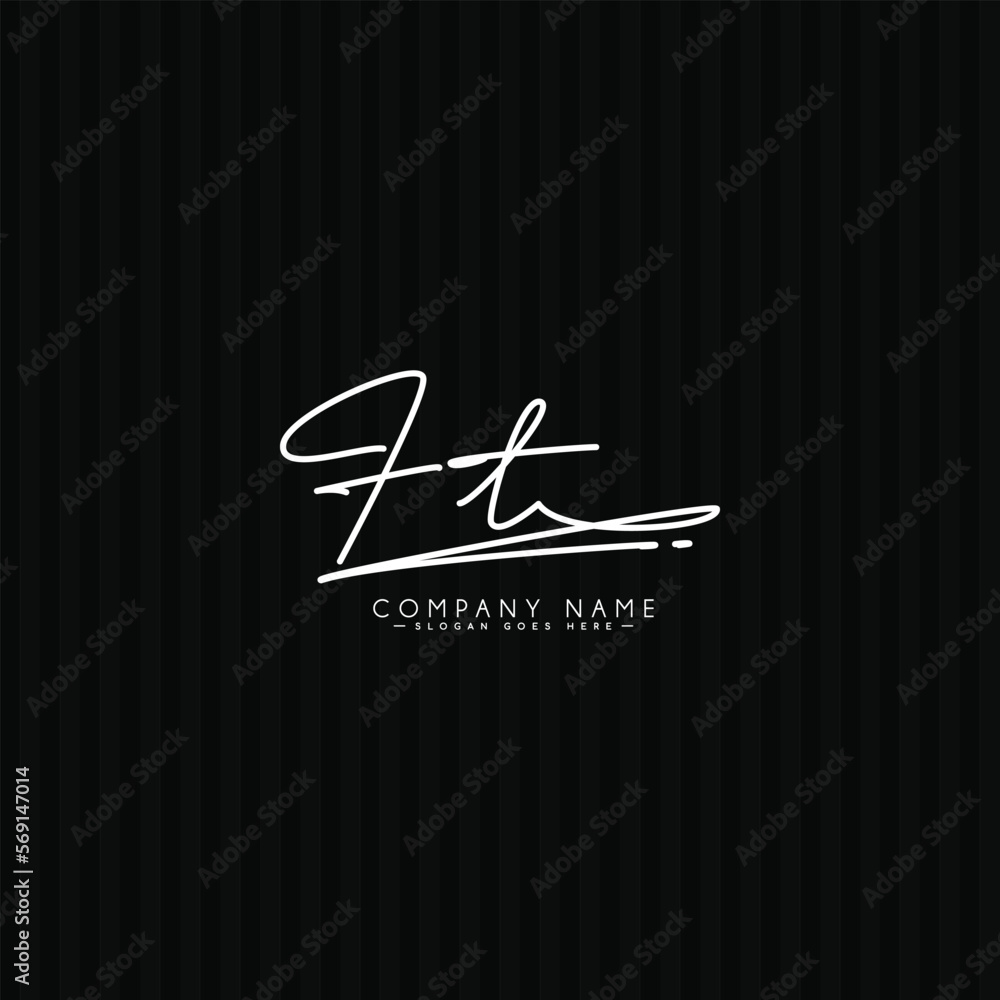 FT Simple Signature Logo - Handwritten Vector Template for F and T Logo ...