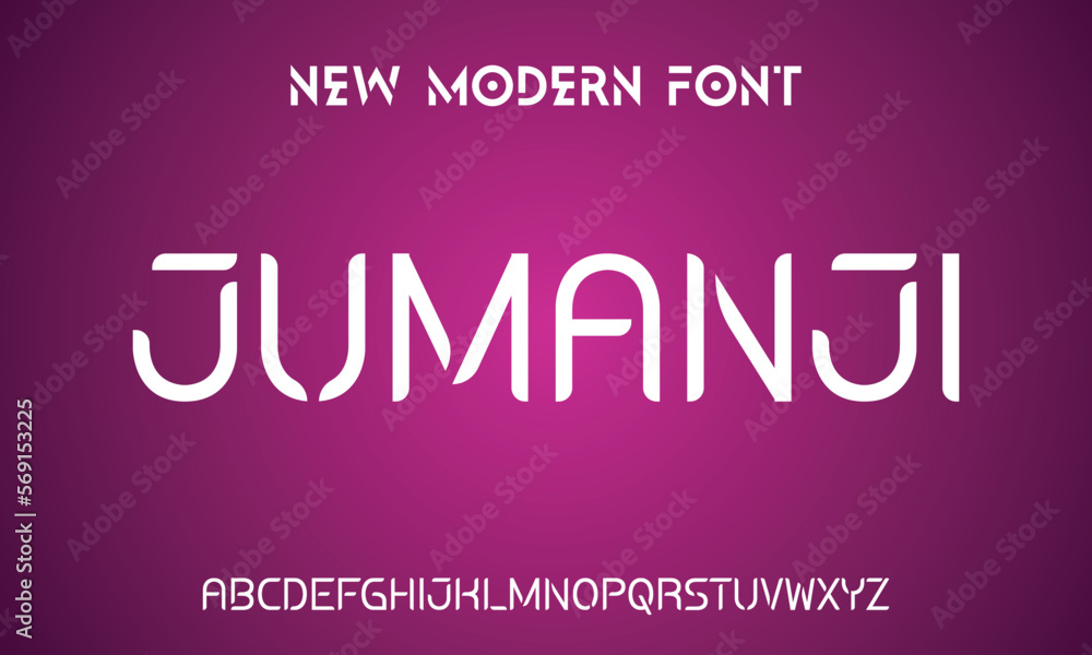 JUMANJI Modern Sport Font. Typeface urban style fonts for technology ...