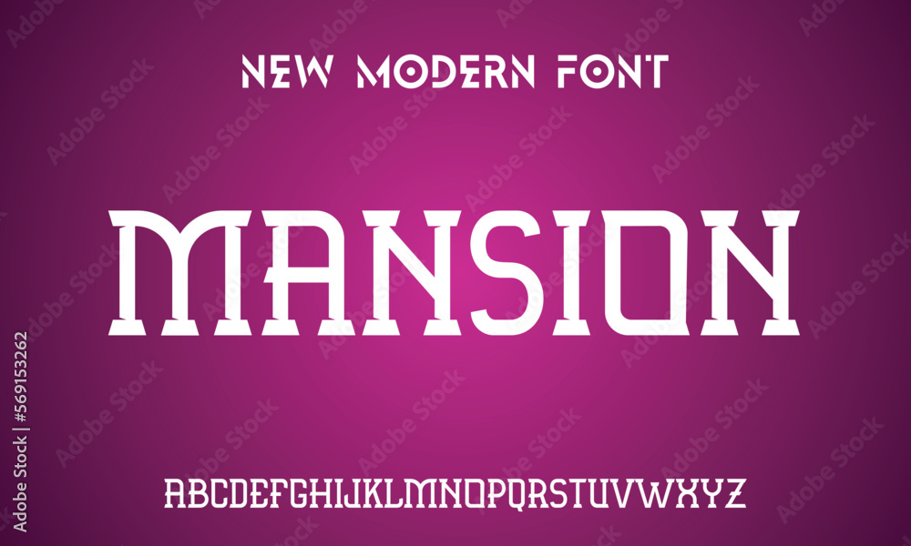 MANSION Luxury Minimal Modern Tech Alphabet Letter Fonts. Typography ...