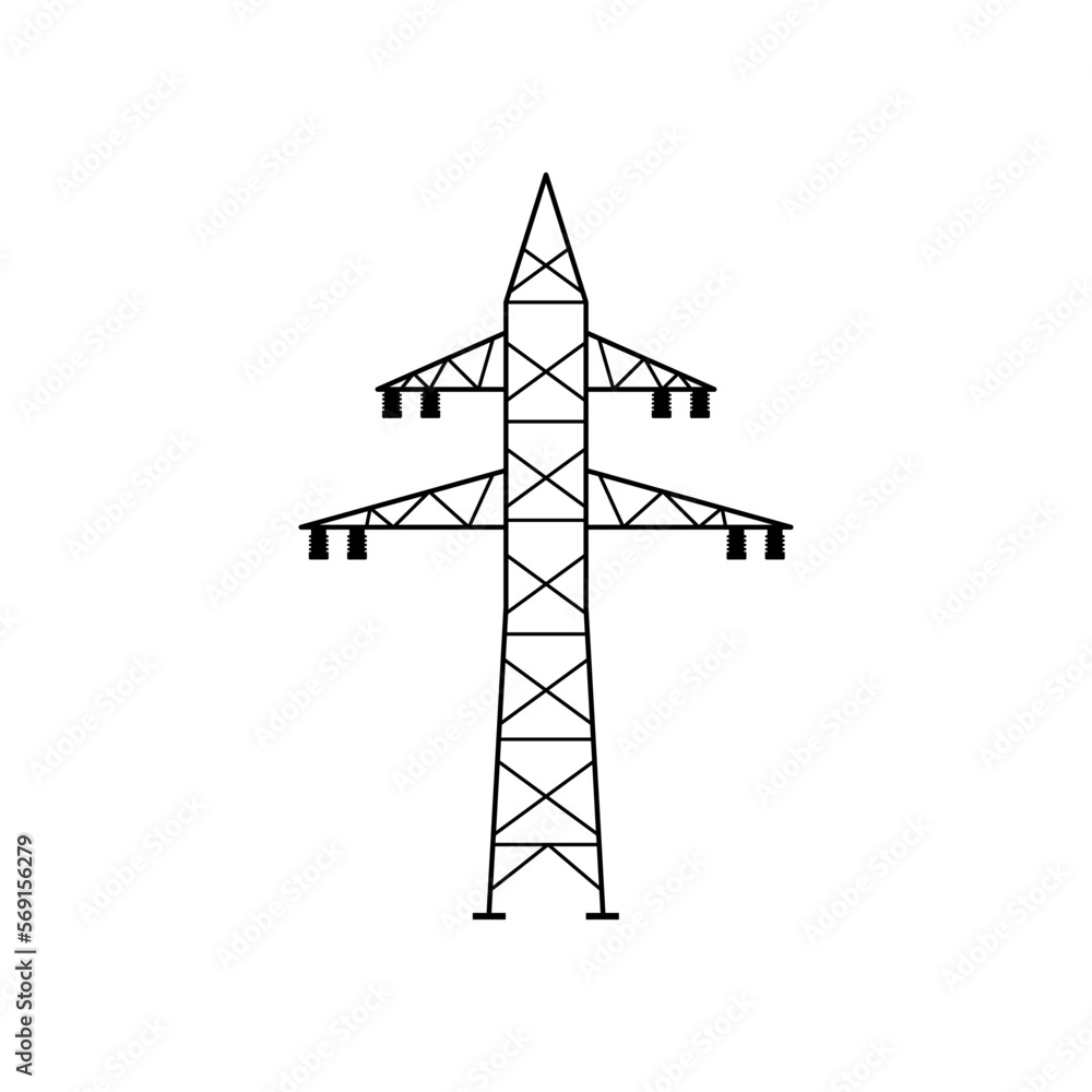 Electricity Tower icon vector set. Transmission Tower illustration sign ...