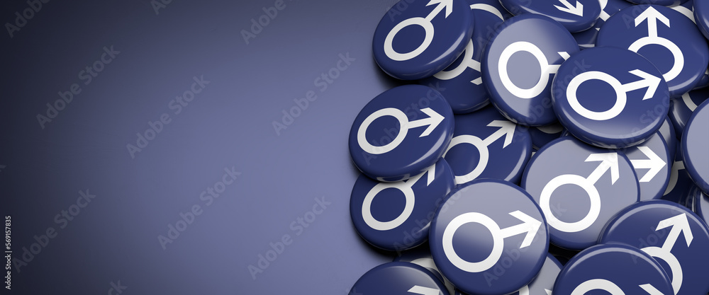 The gender symbol for male on a heap. Stock Illustration | Adobe Stock