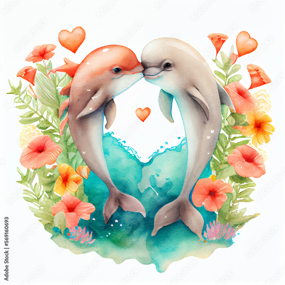 Dolphins Love Drawings