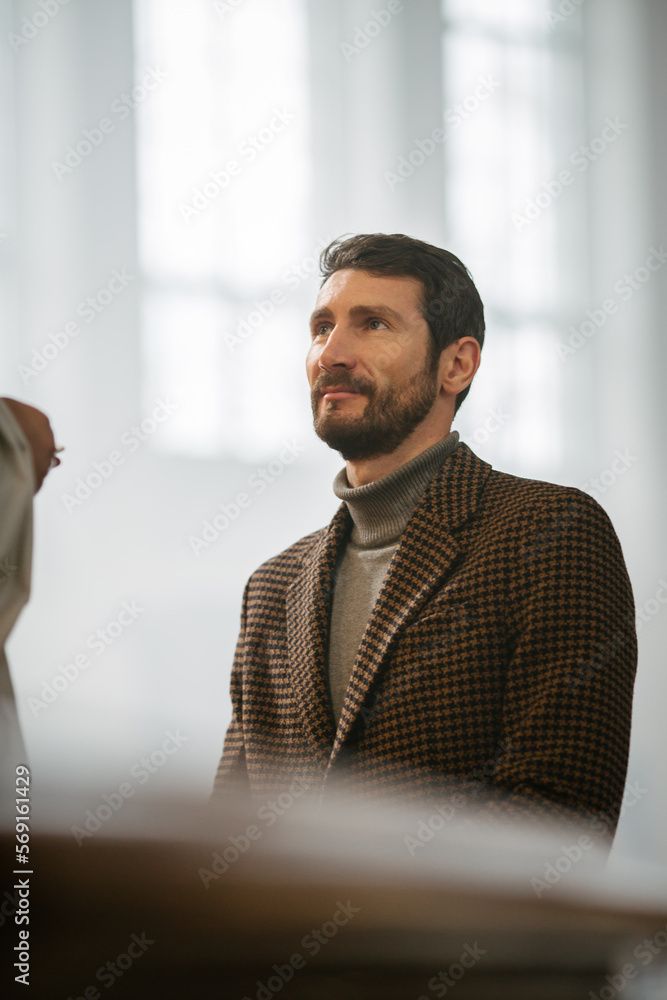 Devout Male Parishioner in The Eucharist, a Sacred Christian Ceremony ...