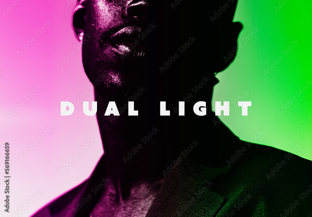 Dual Light Photo Effect Mockup Stock Template | Adobe Stock