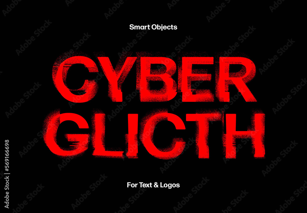 Cyber Glitch Text Effect Mockup Stock Template | Adobe Stock