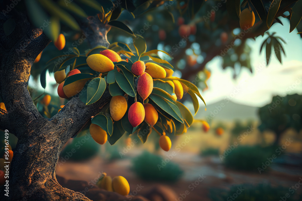 Beautiful Mango Trees With Fruits