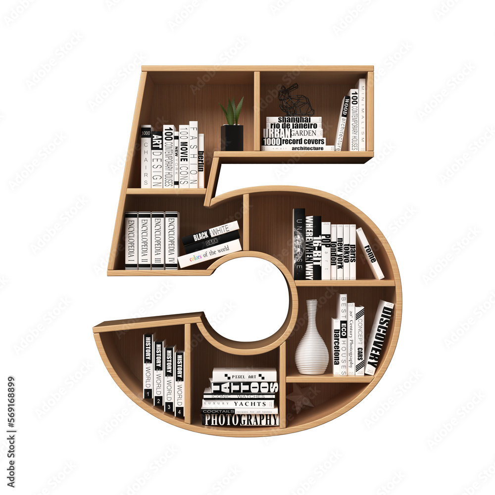 Bookshelves 3d font. Alphabet in the form of book shelves. Mockup font ...