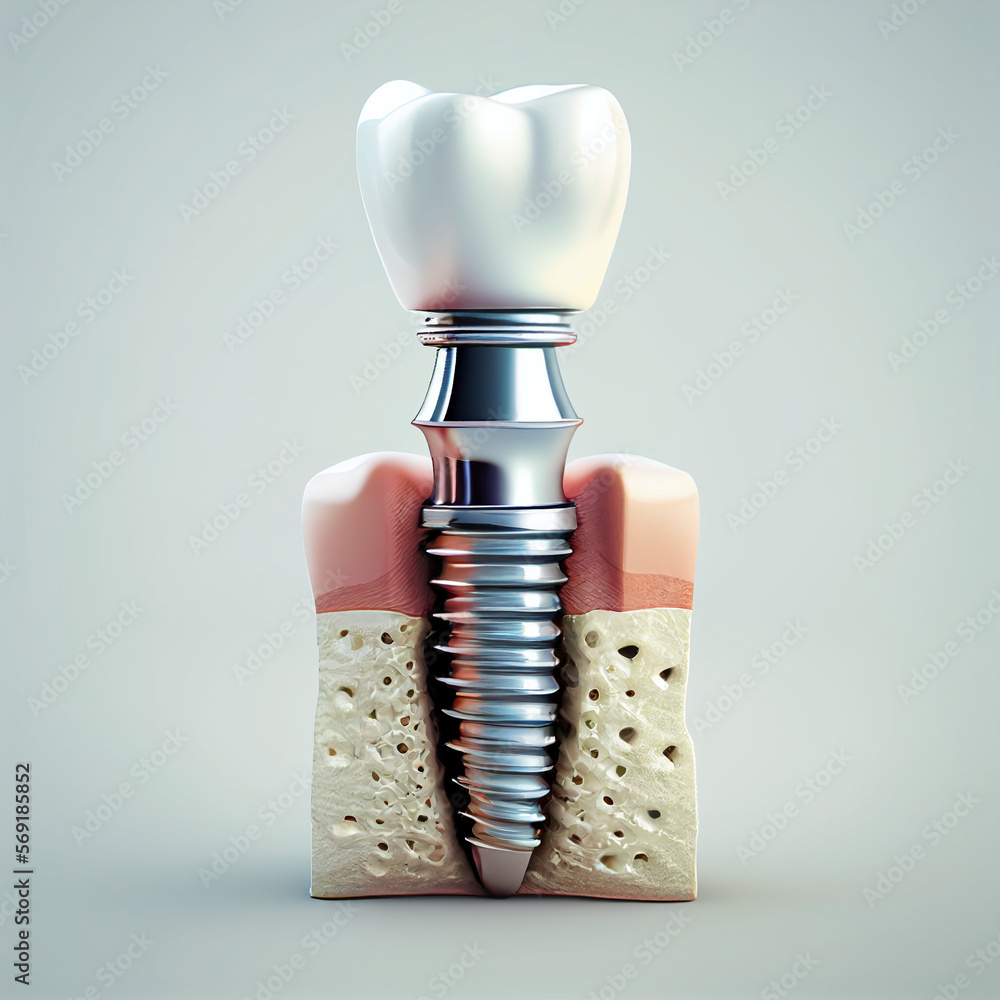 dental implant 3D model. generative ai. Stock Illustration | Adobe Stock