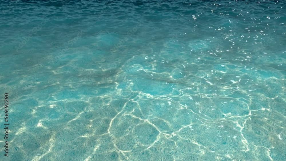 Ocean Water Surface Loop Animated ocean water surface, tropical / caribbean with caustic ...