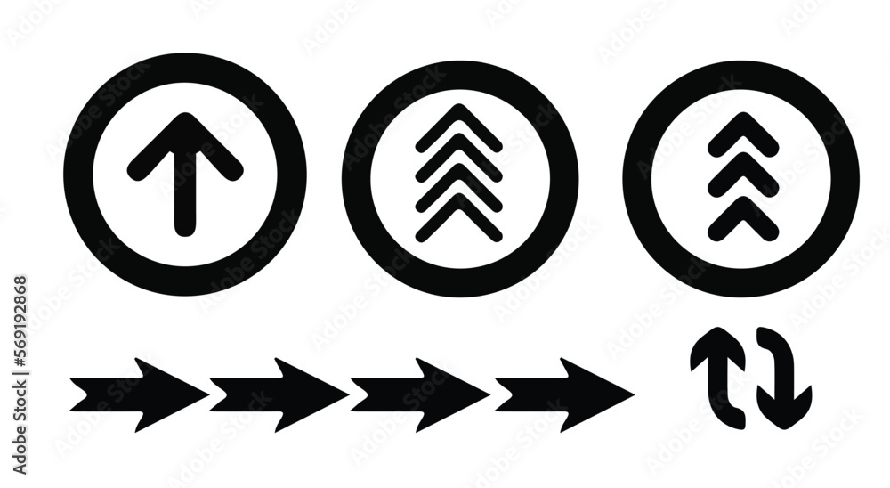 Arrows vector collection. Set of arrow pictogram variations. Simple ...