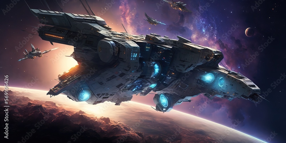 space combat cruiser character portrait, rpg, fantasy avatar and token ...