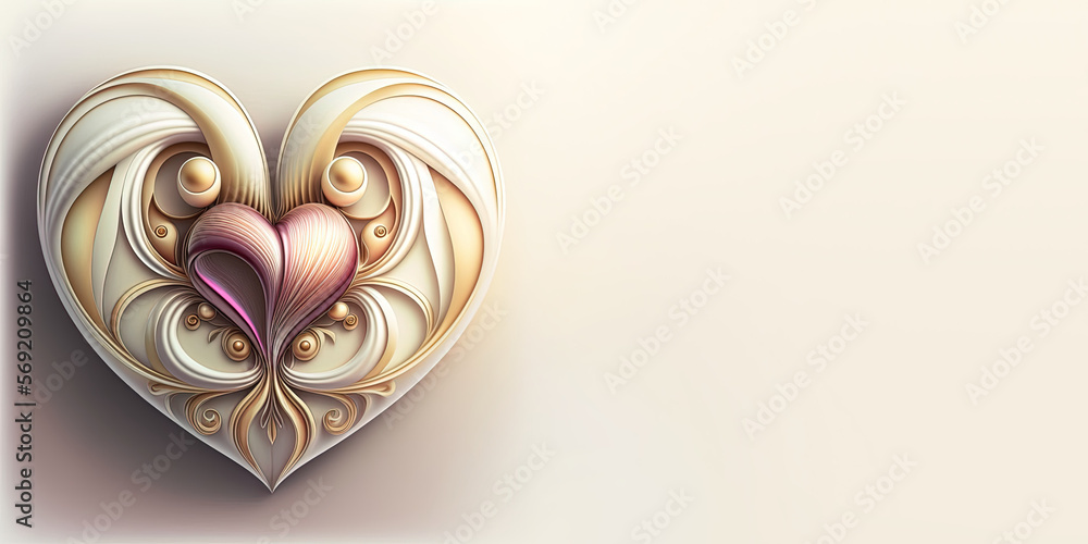 Big one magic light heart with with second small pink heart inside on ...