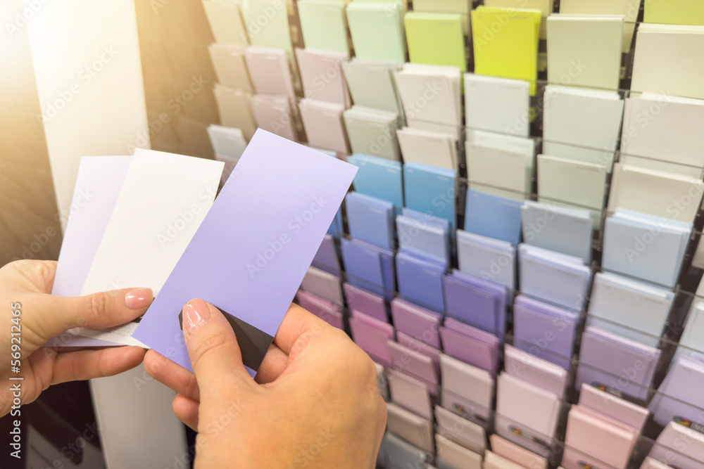 Choose a paint color from the swatches.The designer selects an interior ...