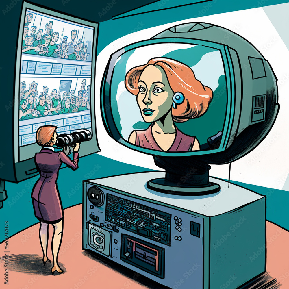 propaganda zombification deceiving people in cartoon style on ...